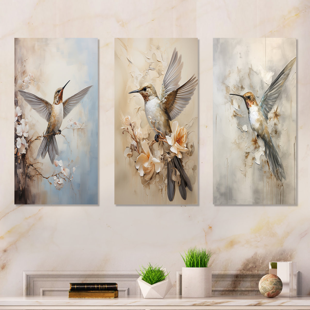 Lark Manor™ Fluttering Floral Hummingbird - Hummingbird Metal Wall ...