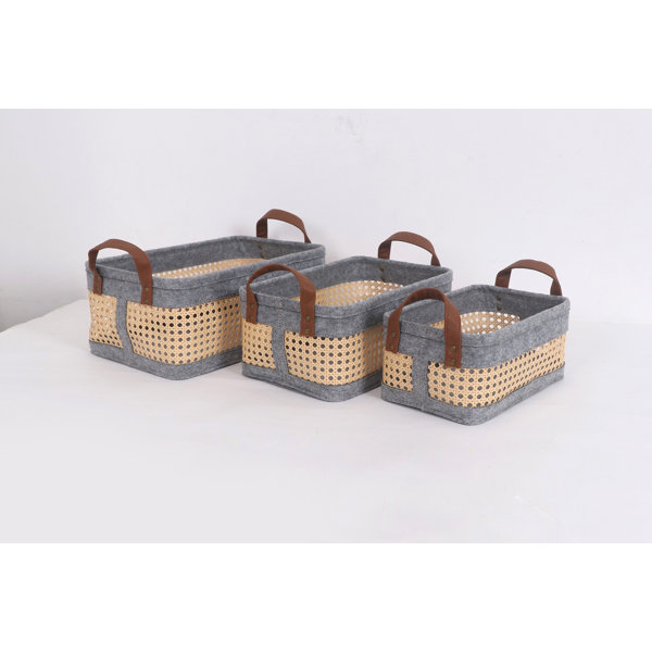Bayou Breeze Modern Multipurpose Rattan Storage Cubes Organizer Basket ...