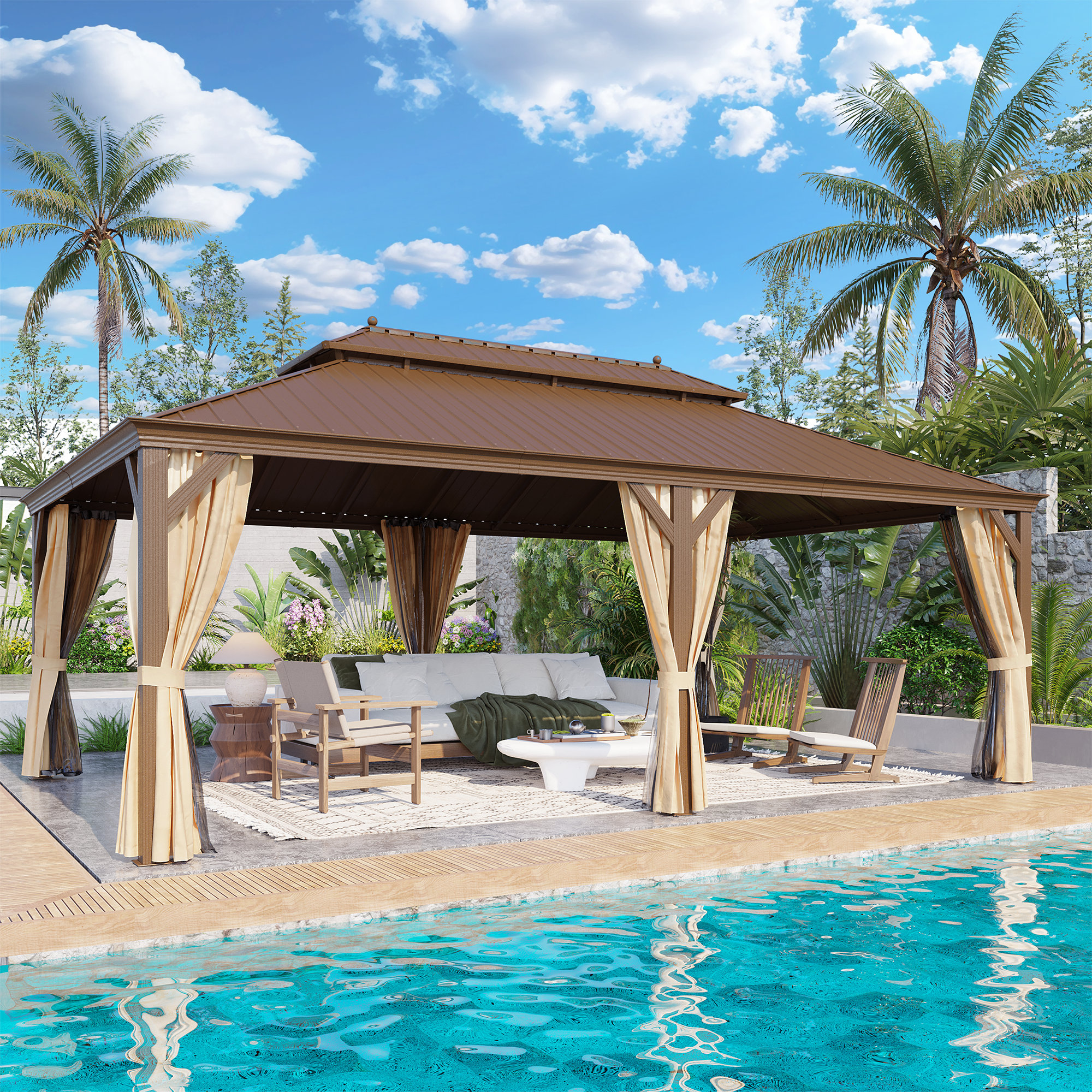 FORTY ONE 14 Ft X 22 Ft Patio Gazebo | Wayfair