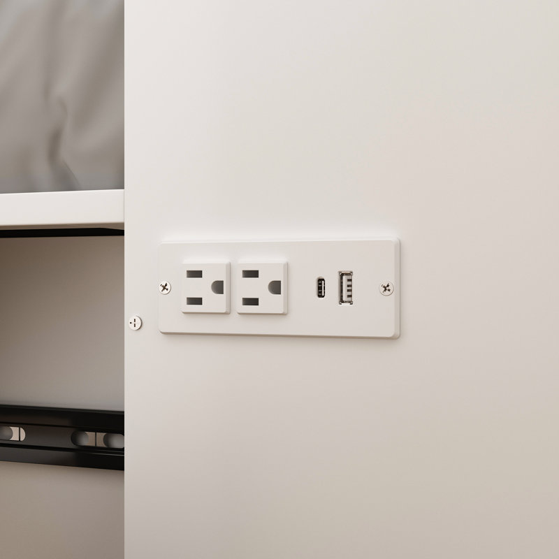 Latitude Run® Detravious Fold Out Murphy Bed With Power Outlets ...