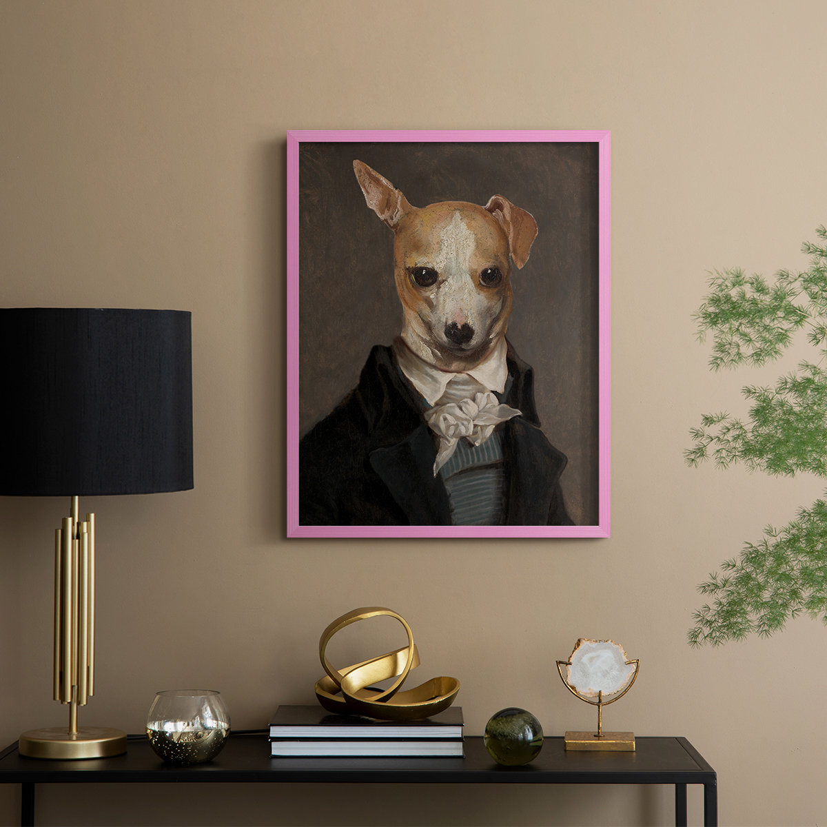 Trinx Refined Fido Framed Print - Solid Wood | Wayfair