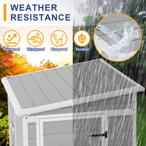 Devoko 4 ft. W x 5 ft. D Plastic Lean-To Storage Shed & Reviews | Wayfair