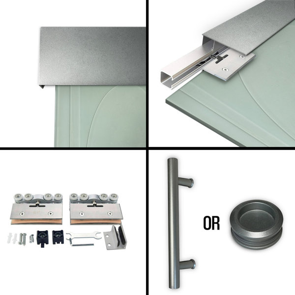 Glass-Door.us Frameless Glass Sliding Barn Door with Frosted Modern ...