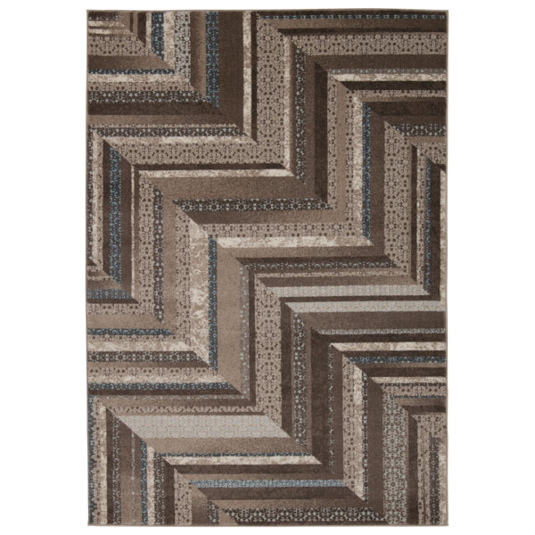 Latitude Run® Wendolyn Geometric Mocha Rug | Wayfair