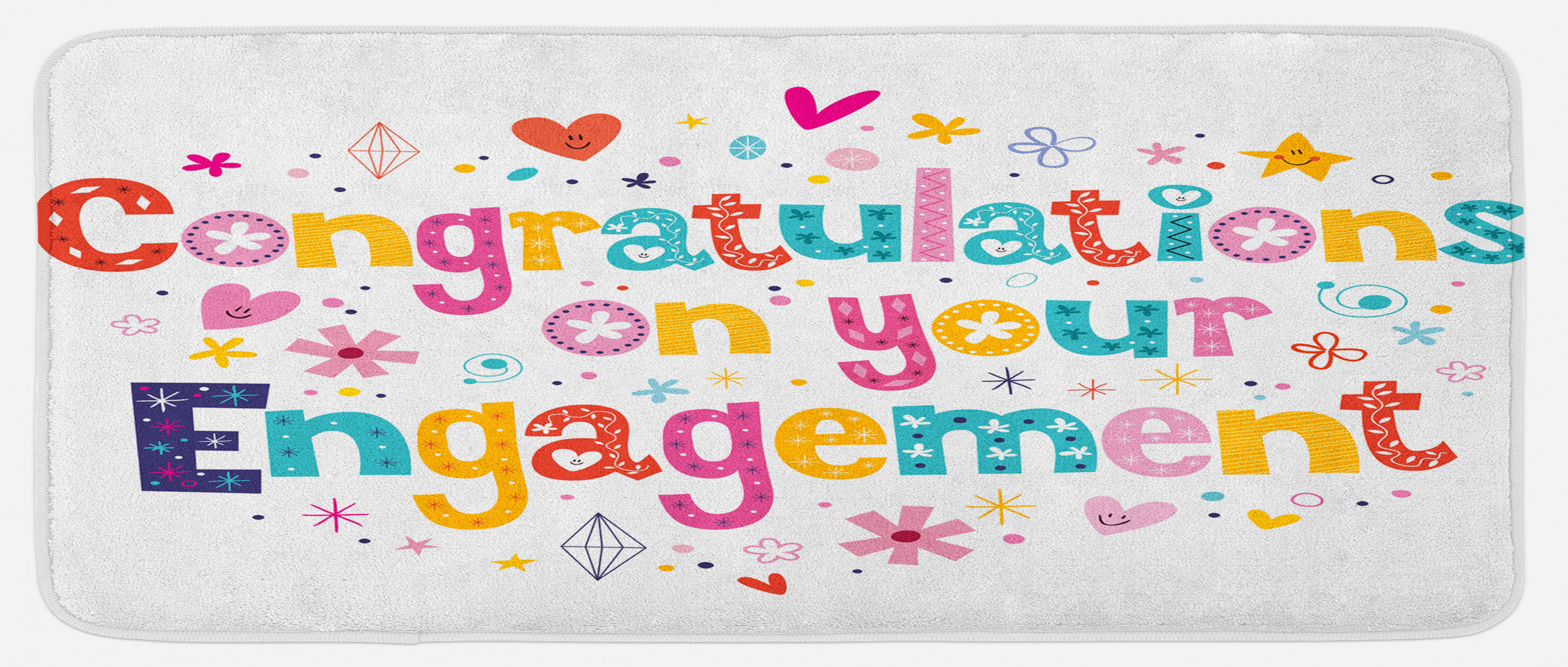 East Urban Home Congratulations Theme Hearts Spots Floral Detail ...