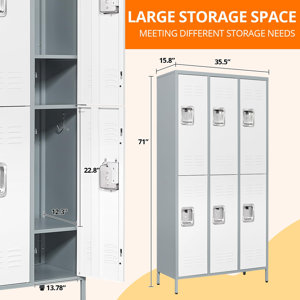 Steelcube 35.5 Inch Wide Metal Large Employee Locker with 6 ...