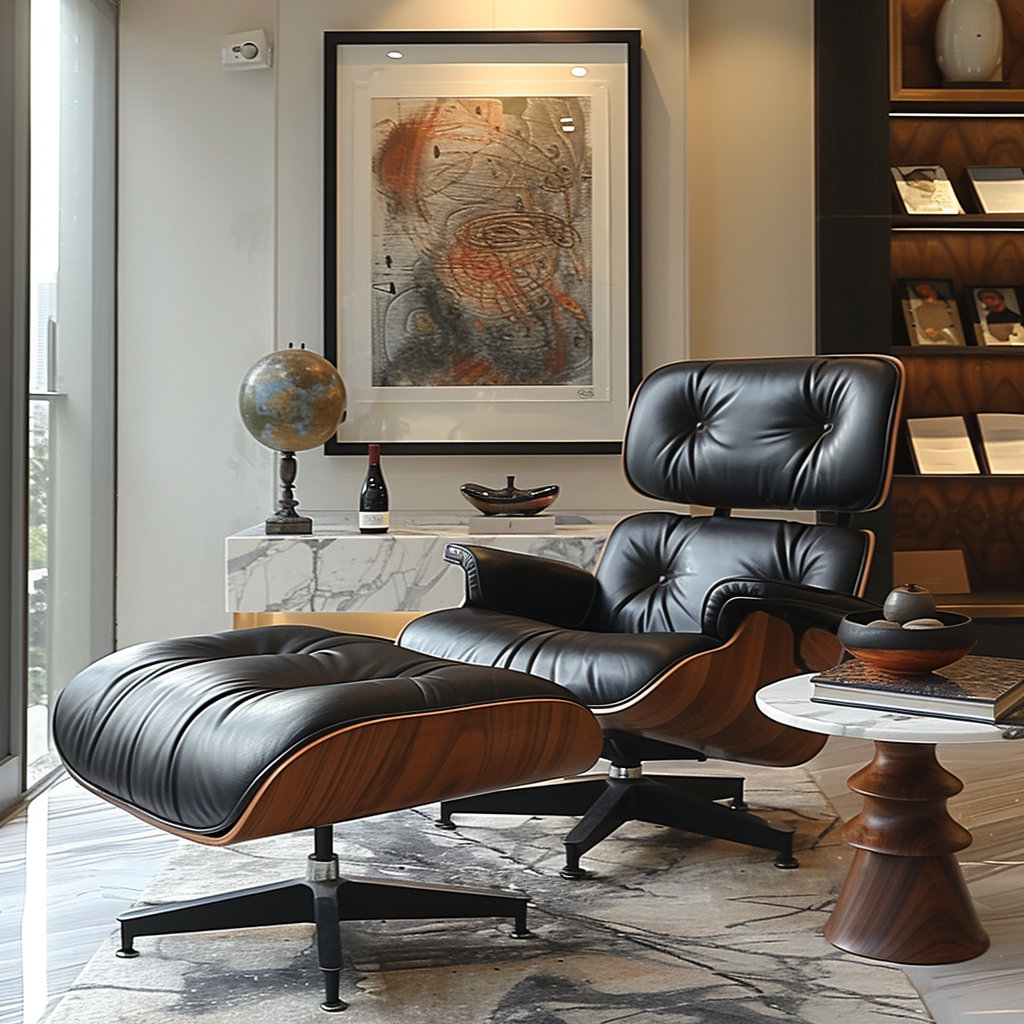 George Oliver Madar Swivel Top Grain Leather Chaise Lounge Chair Indoor ...
