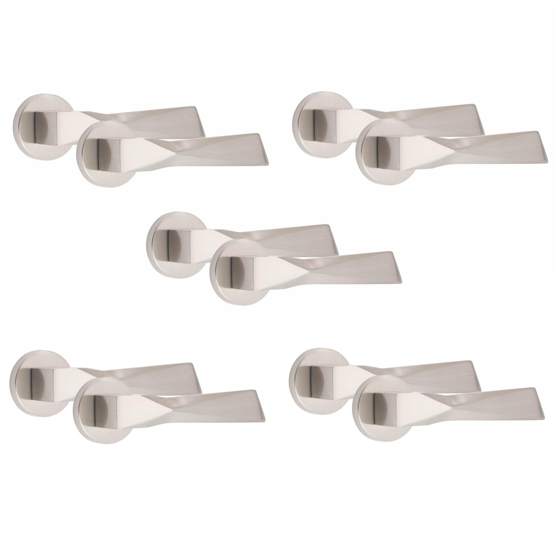 Ebern Designs 5 Pairs Modern Aura Design Premium Door Handles on Round ...