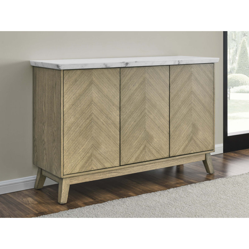 Lark Manor™ Goode - White Marble Top Server - Dark Brown | Wayfair