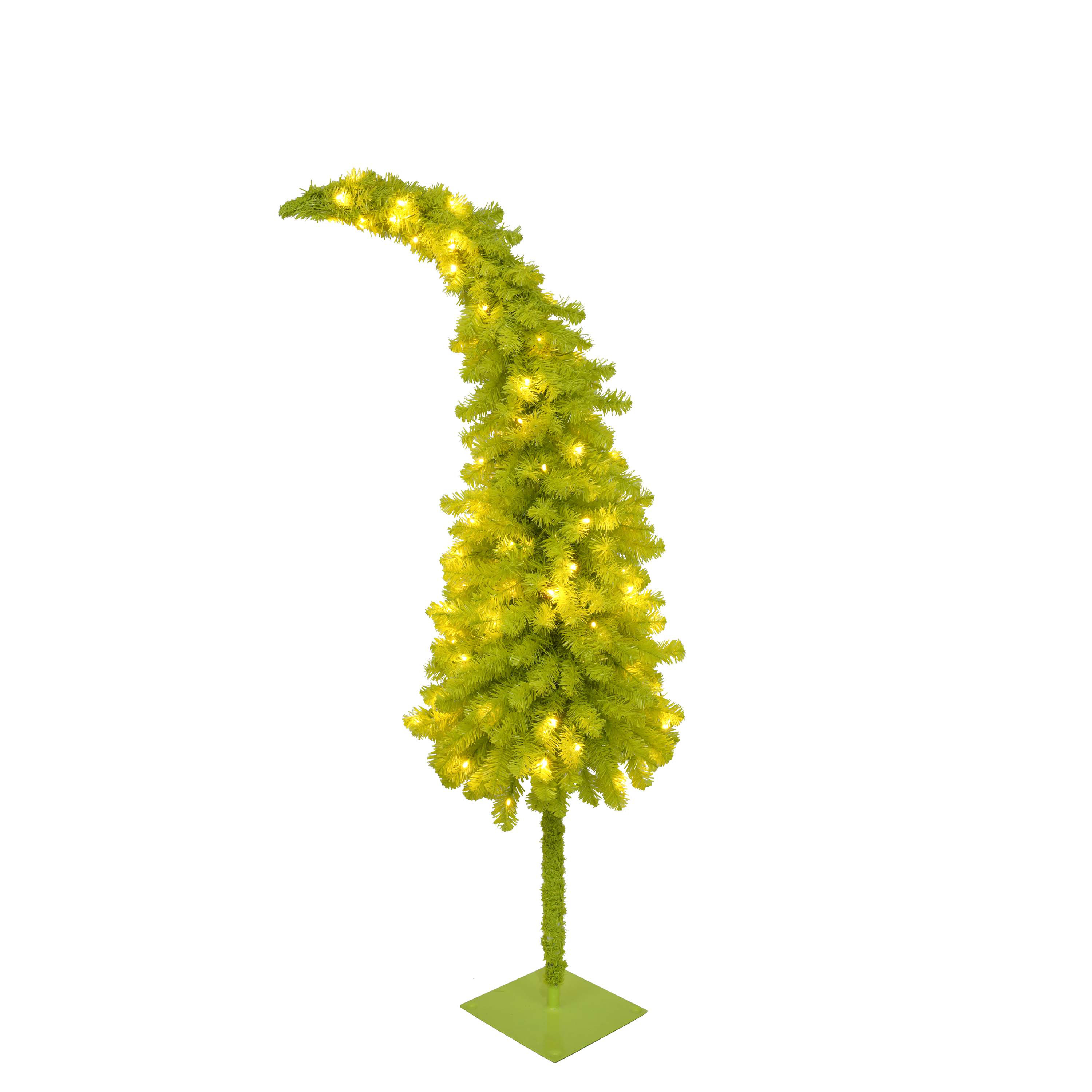 The Holiday Aisle® 5FT Hinged Artificial Fir Bent Top Christmas Tree ...