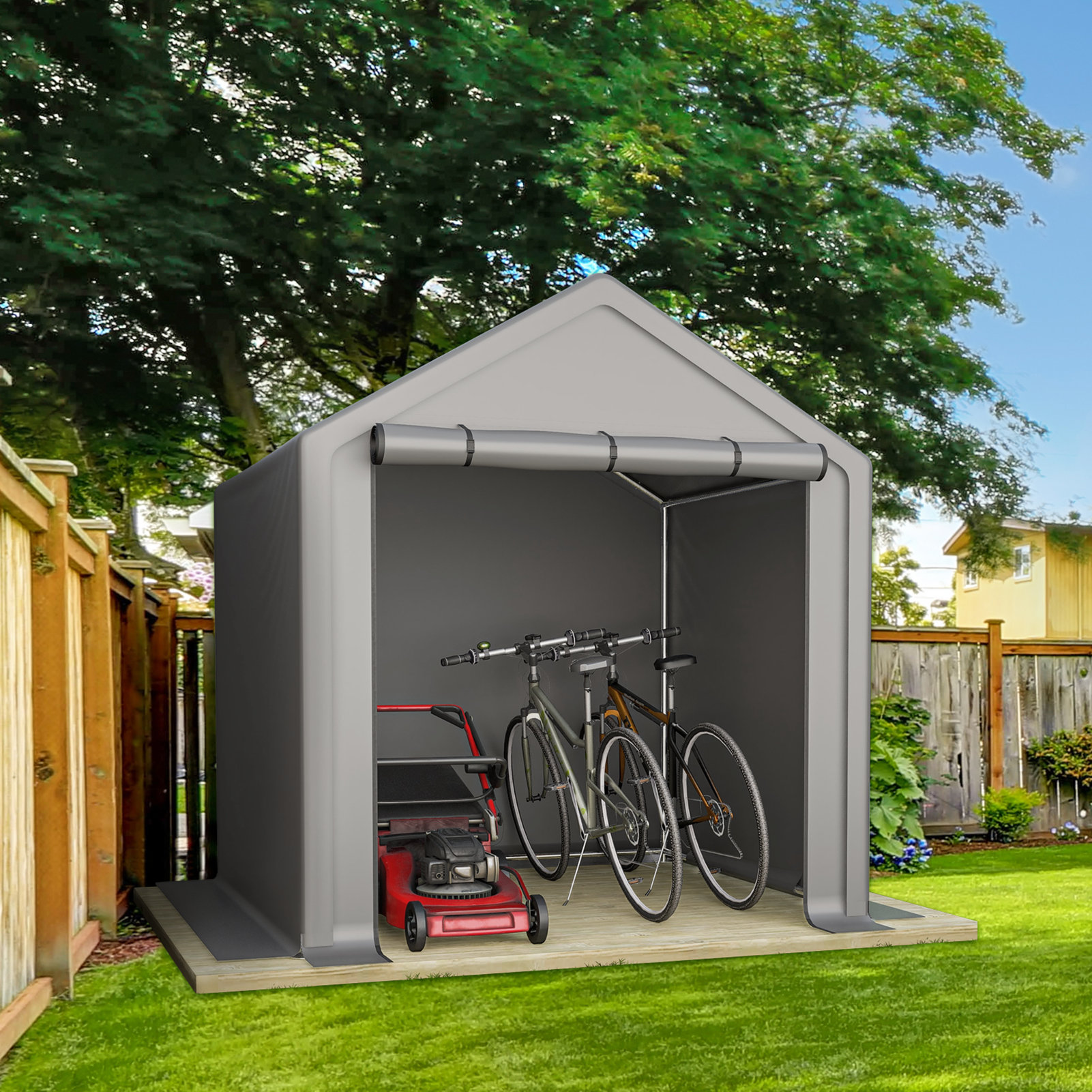 ACORR Garden Shed Heavy Duty Outdoor Portable Garage Ventilated Car ...