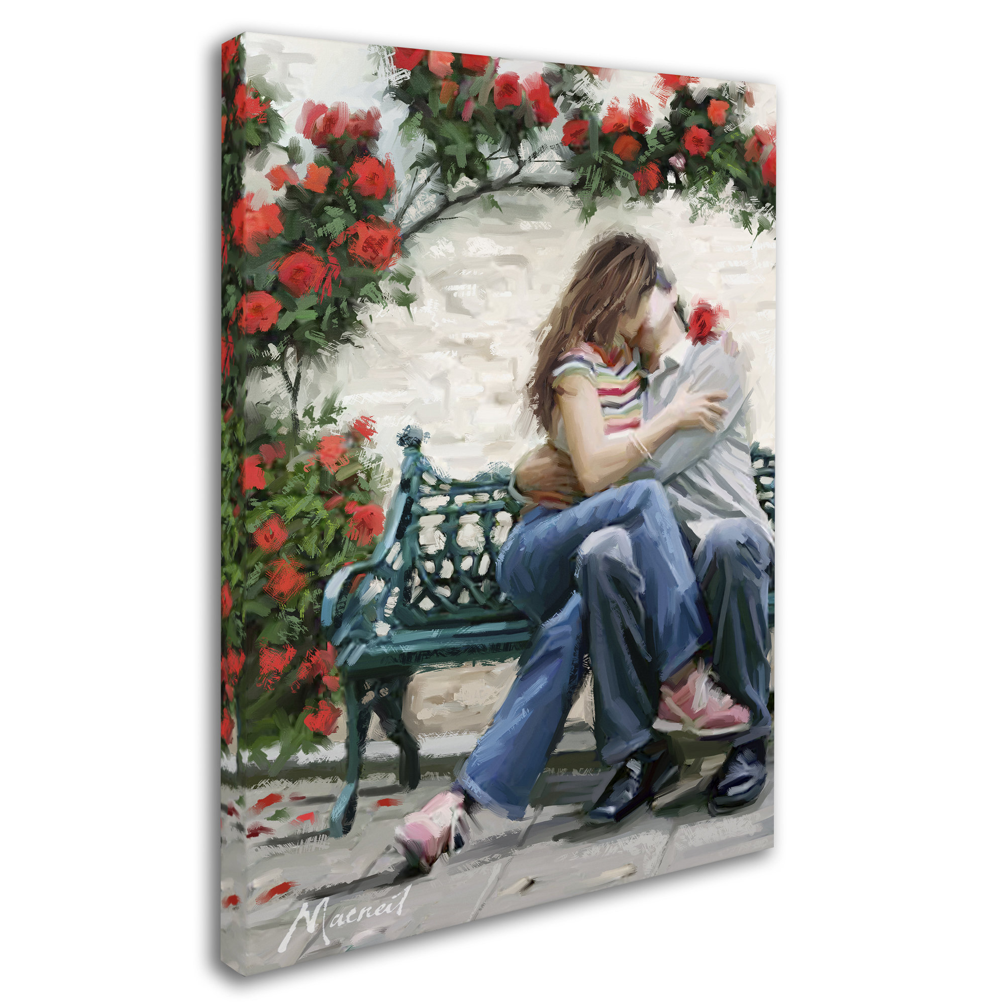 Red Barrel Studio® Armand 'Park Bench' Print on Canvas | Wayfair