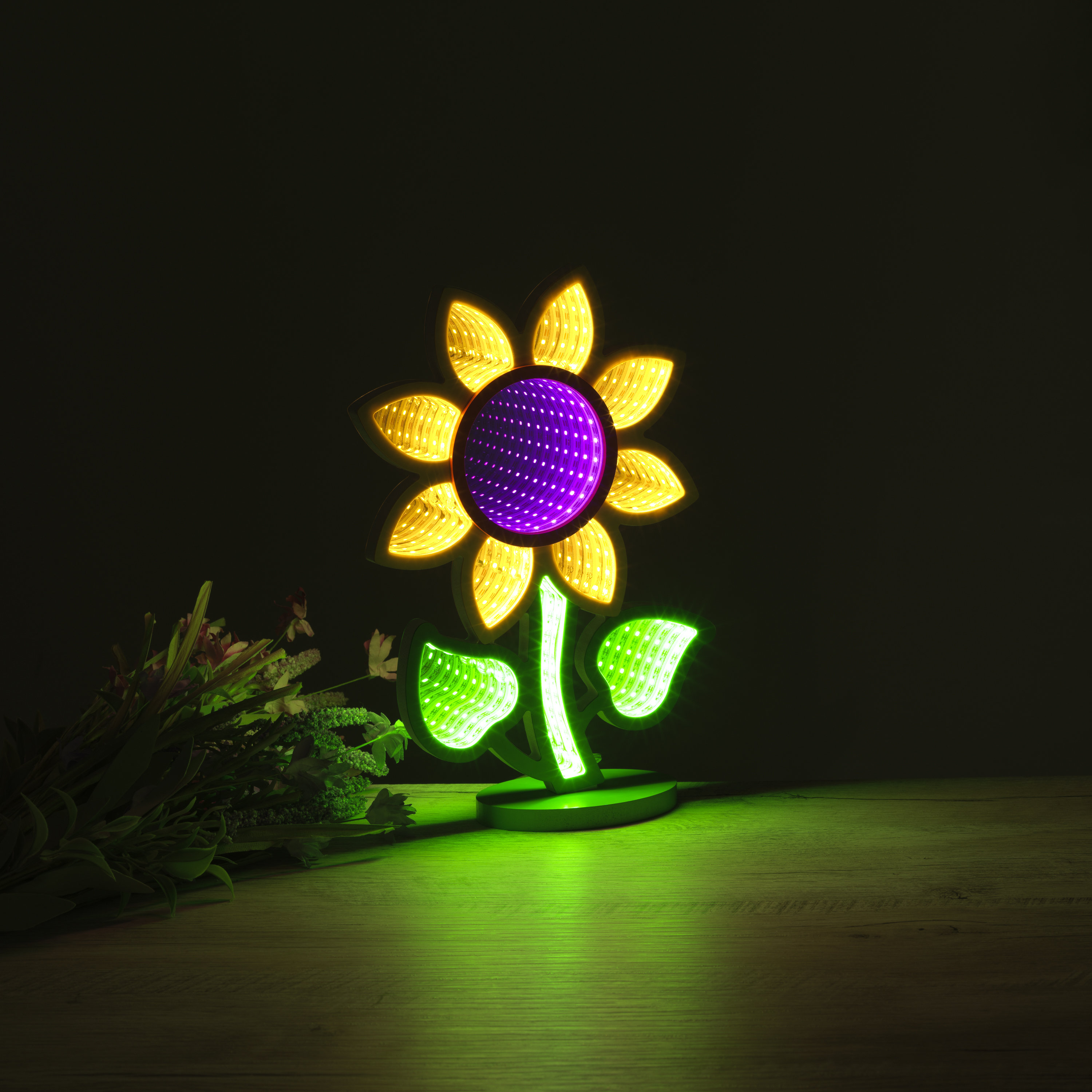 Ebern Designs 12.1 Inch Battery Operated Lighted Infinity Flower With ...