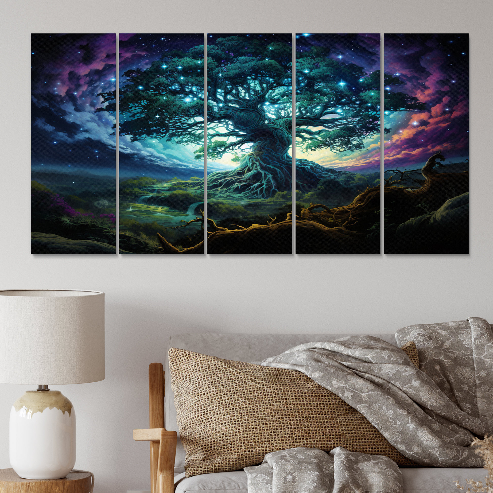 Millwood Pines Blue Oak Tree Guardians Of On Canvas 5 Pieces Print ...