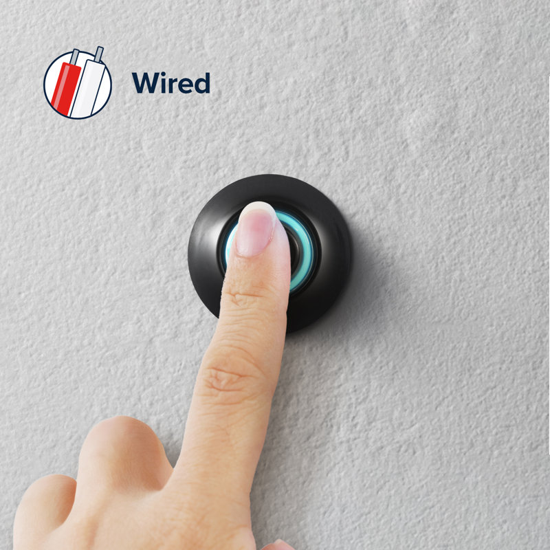 Symple Stuff Heath Zenith Black Metal Wired Lighted Push Doorbell ...