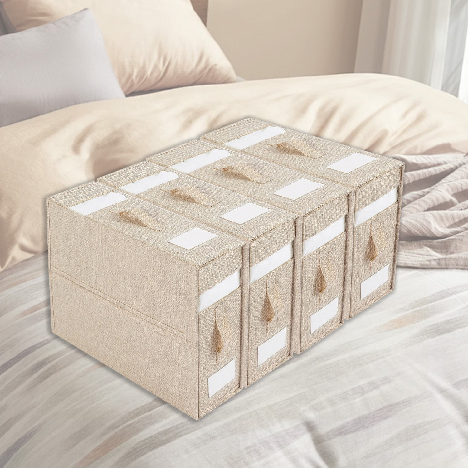 Latitude Run® 4-Pack Bed Sheet Organizers Folding With Transparent ...