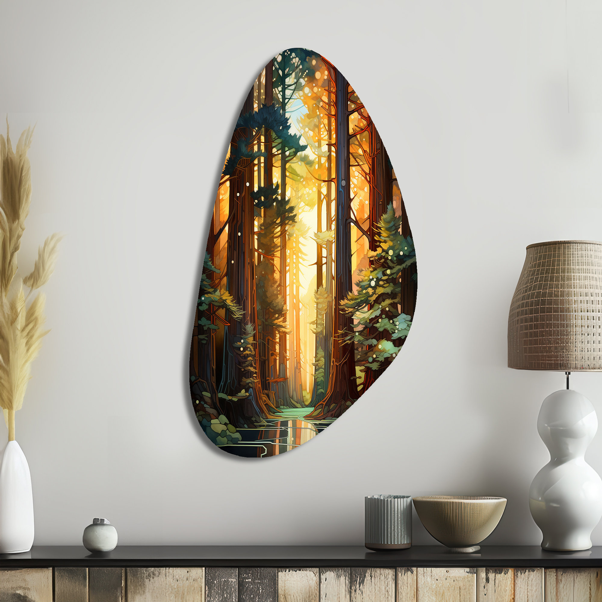 Design Art Redwood Shimmering Tree Heights I - Tree Redwood Fall Shape ...