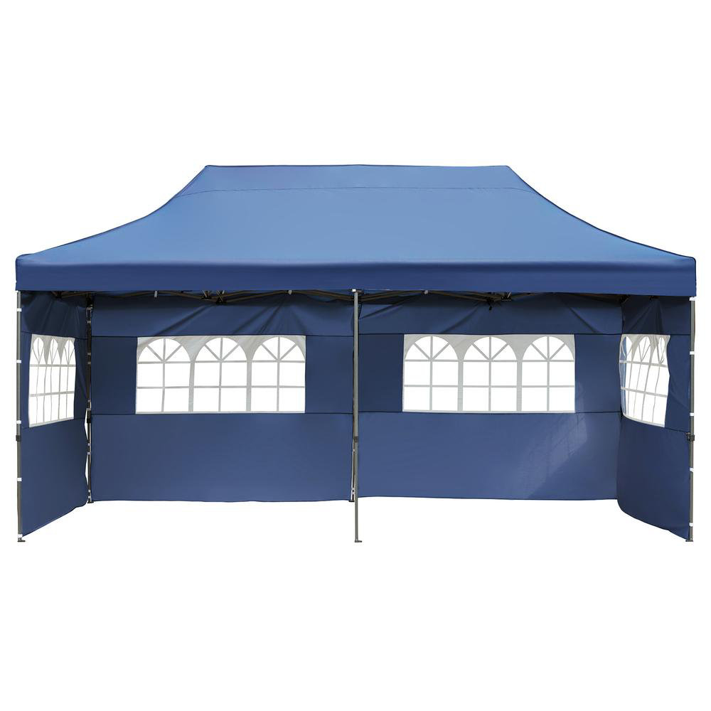 mohzate 10 Ft. W X 20 Ft. D Iron Canopy Tent With Side Walls Heavy Duty ...