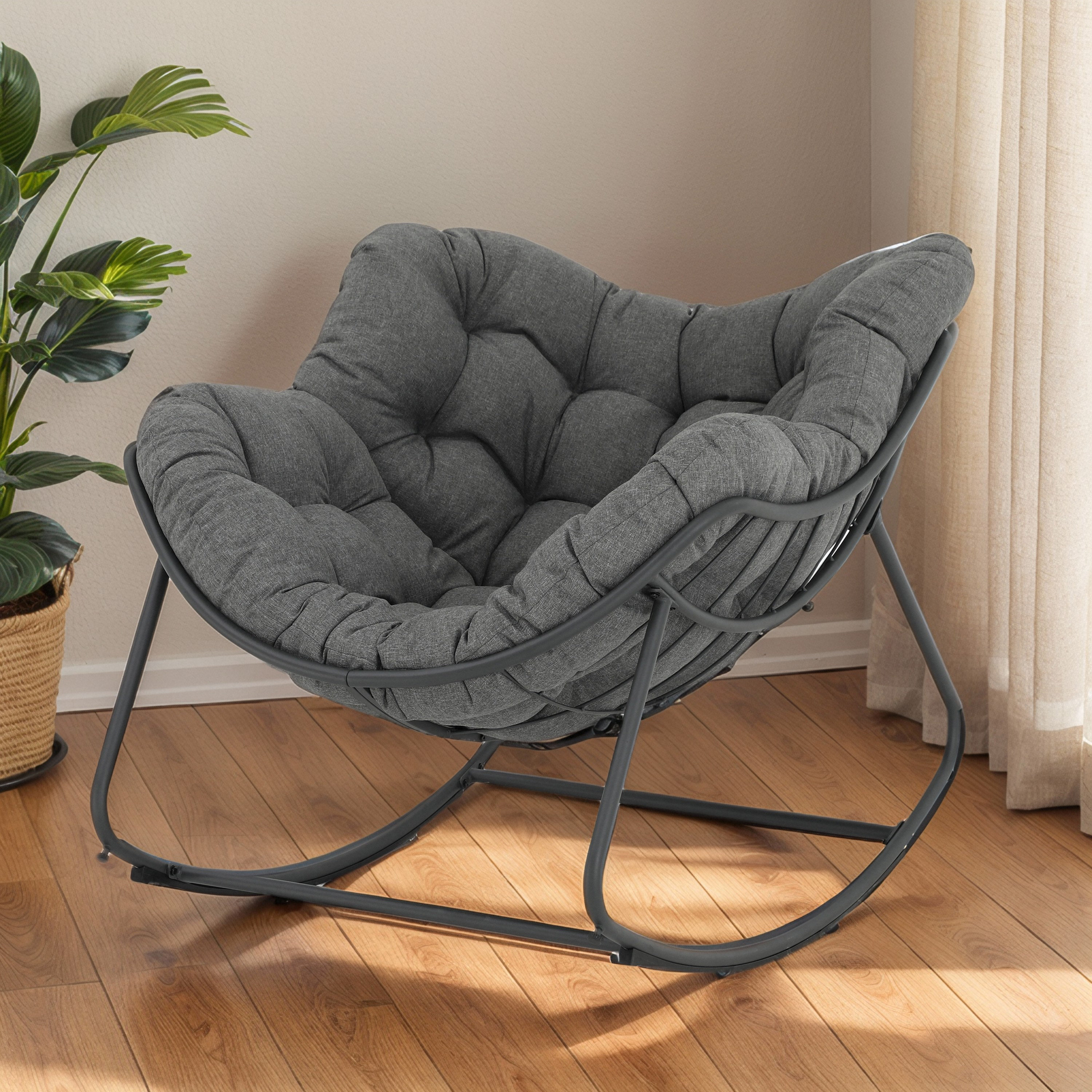 Latitude Run® GREEN MORE Patio Rocking Chair Oversized Indoor & Outdoor ...