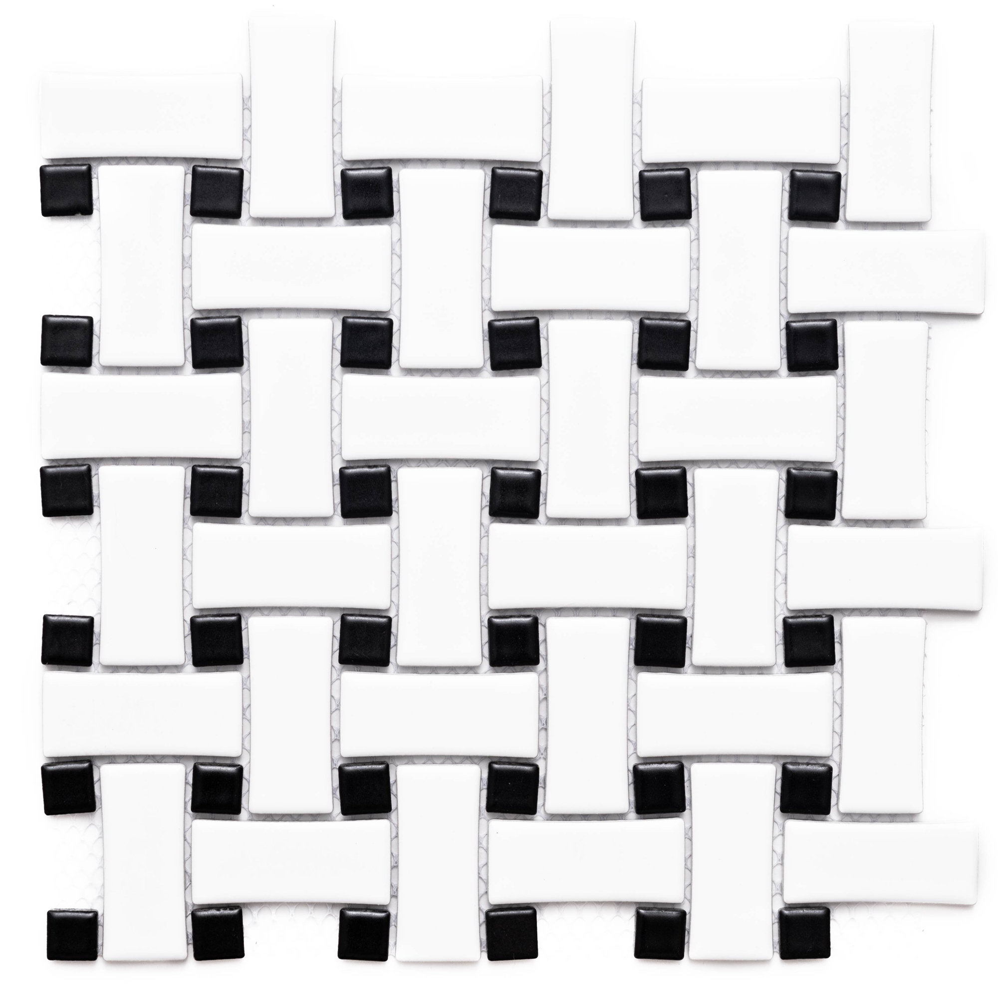 Long Island Mosaics & Tile Ada 12'' x 12'' Basketweave Porcelain Mosaic ...