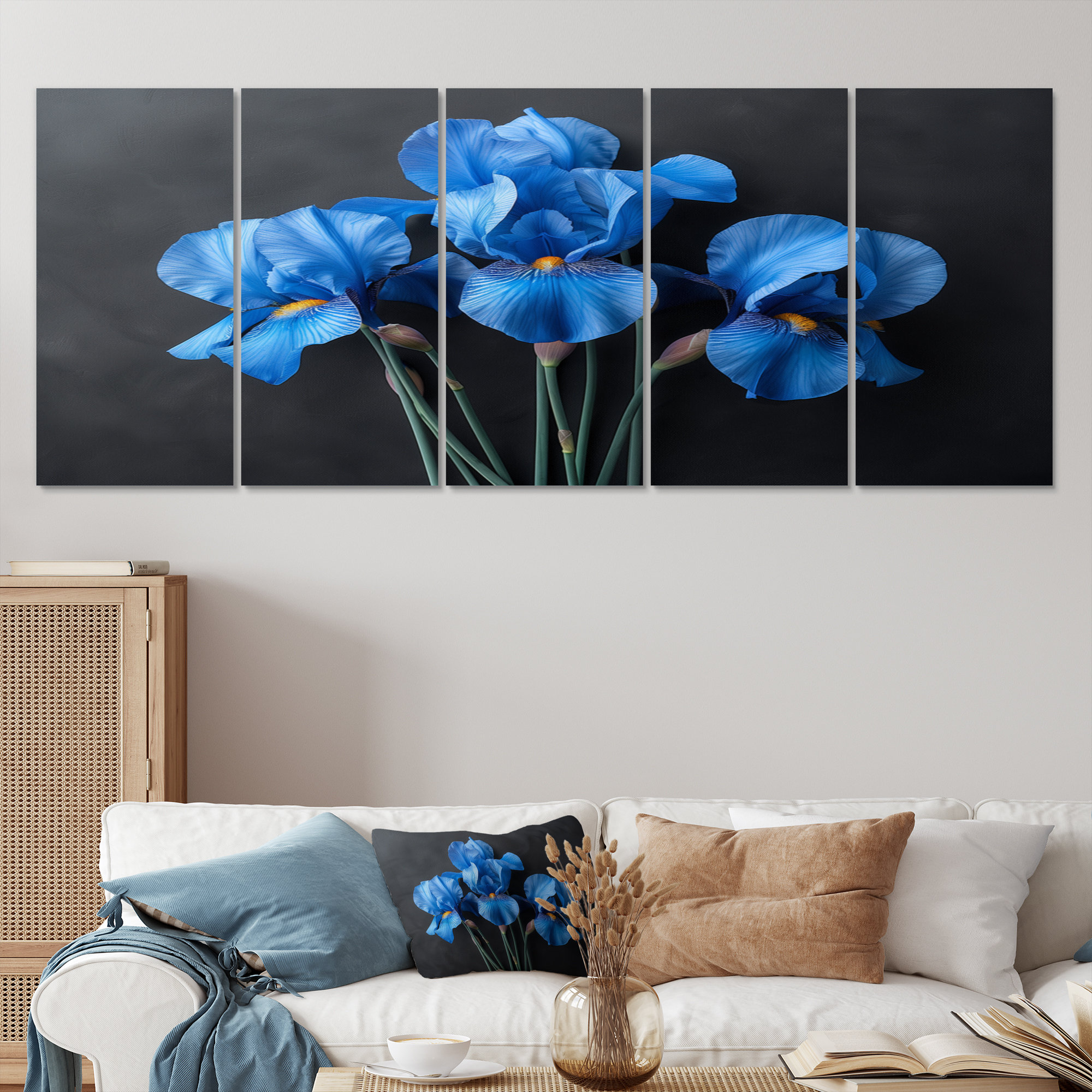 Design Art Blue & Black Irises Ethereal Elegance I - Irises Wall Decor ...