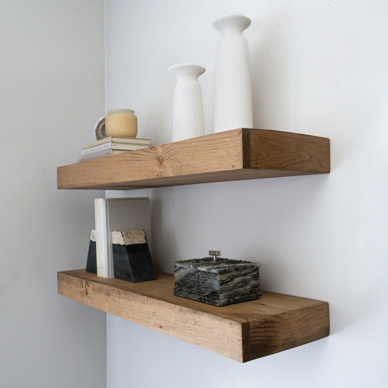 Millwood Pines Pippi Modern Floating Shelves 3 Inches Thick & Reviews ...
