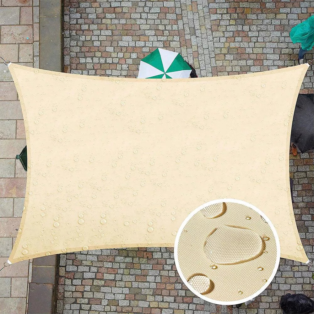 HOMEYA Sun Shade Sail Garden Patio Awning Canopy, Cream, | Wayfair