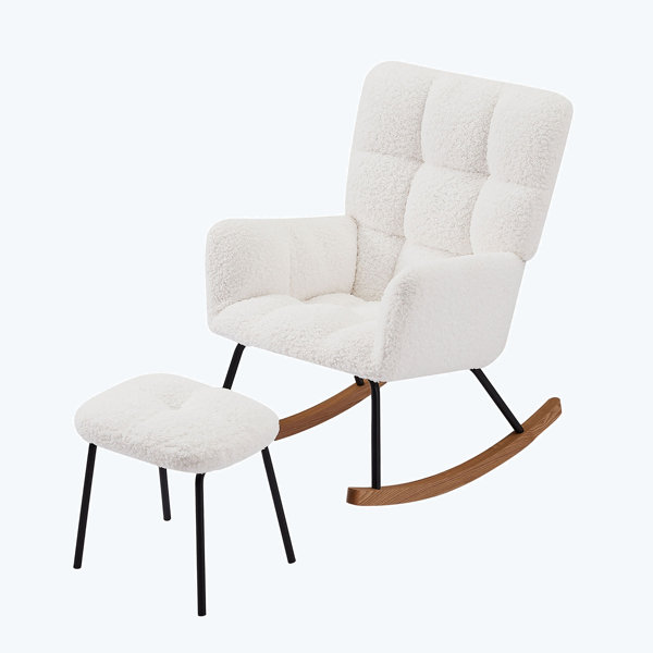 Corrigan Studio® Nursery Rocking Chair Armchair for Mom and Baby Modern ...