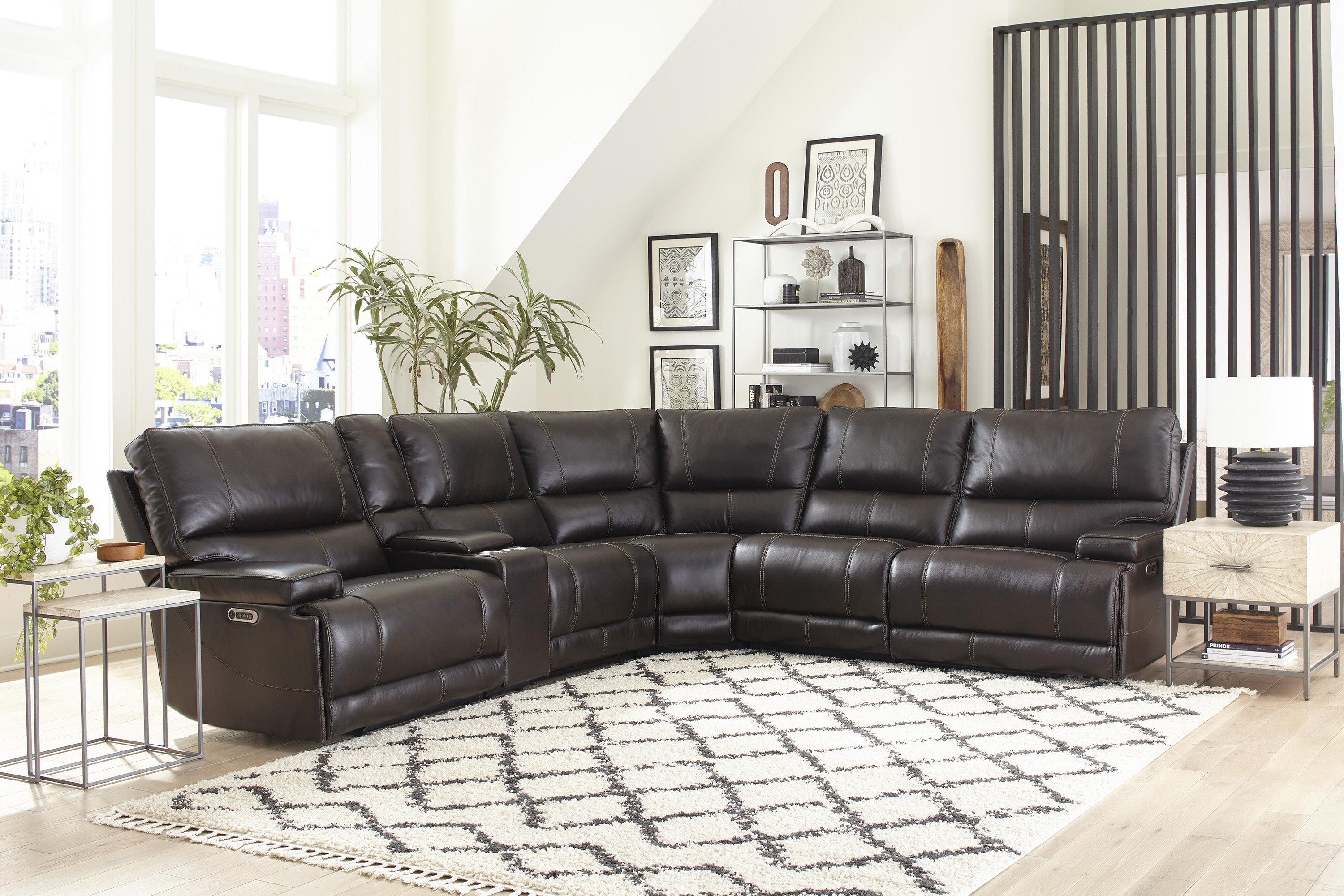 Latitude Run® 127" Wide Leather Match Symmetrical Modular Corner ...
