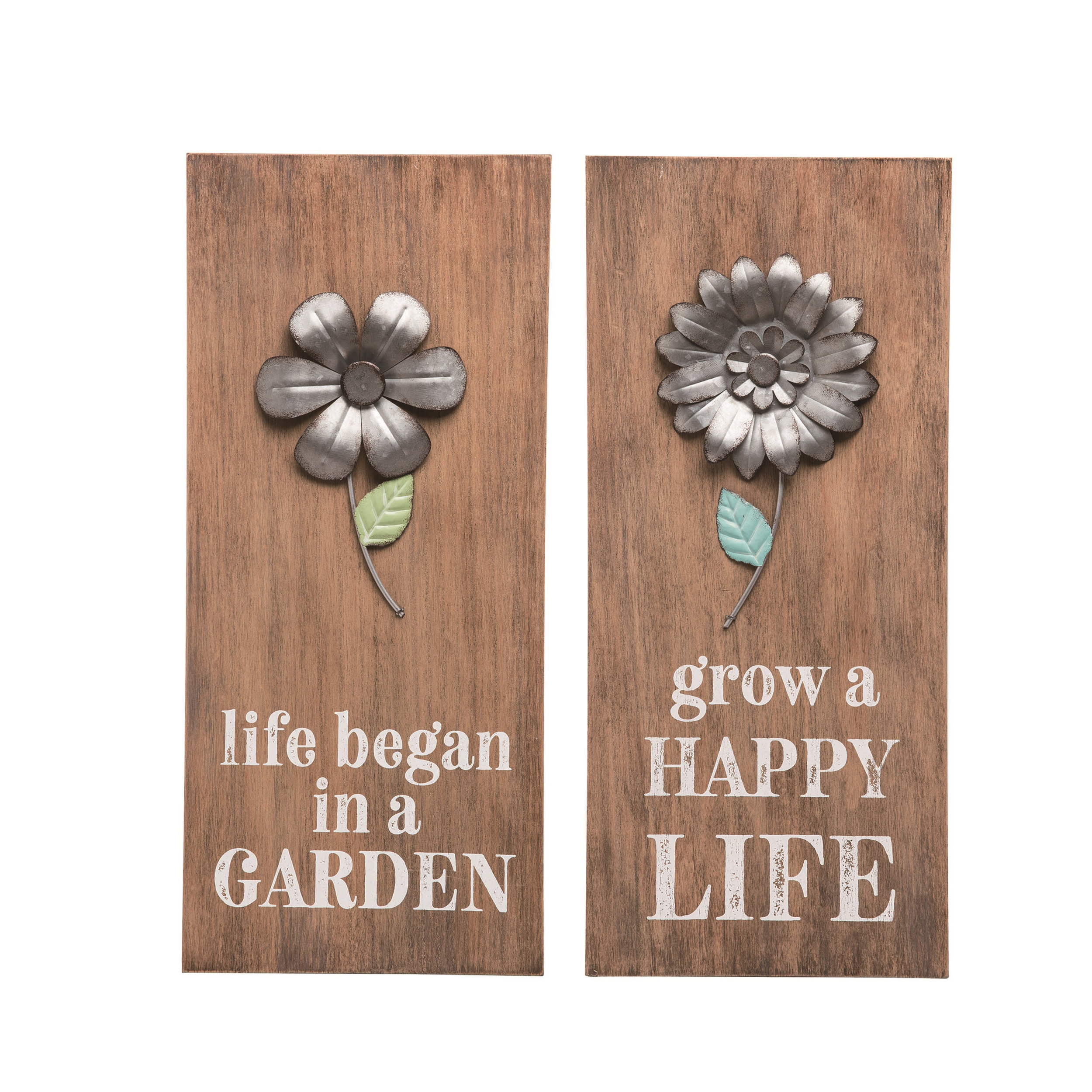 August Grove® MDF/Metal Flower Wall Decor Set of 2 Spring Home ...