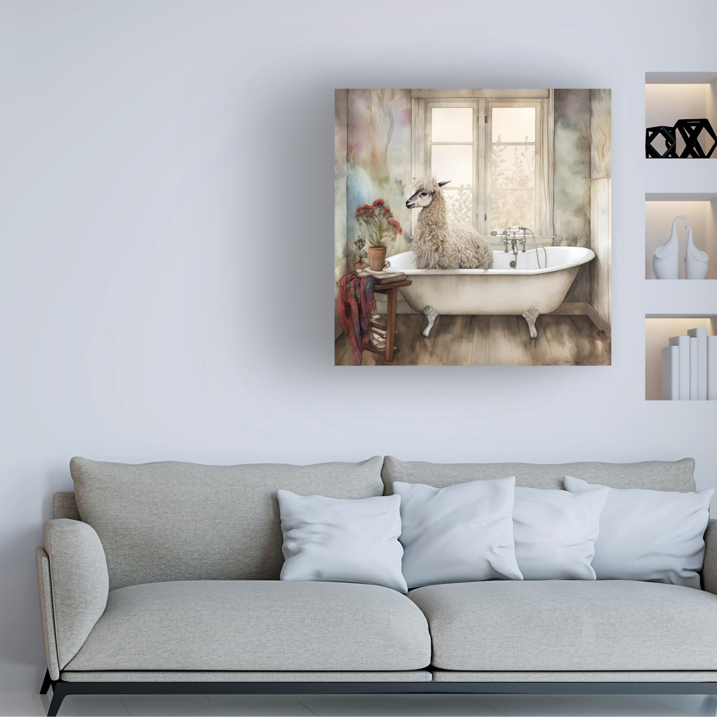 August Grove® Sasha Bathtime 5 Canvas Art | Wayfair