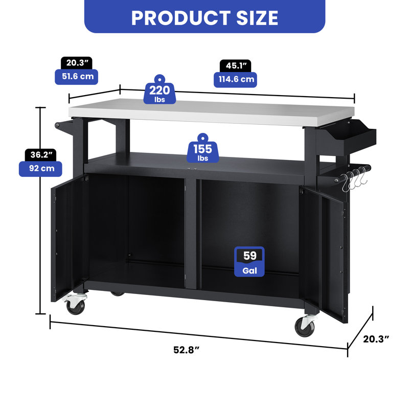 Ebern Designs Gamby Kitchen Island | Wayfair