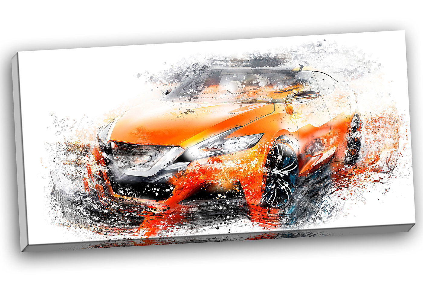 Design Art Orange Rally Car Graphic Art on Wrapped Canvas & Reviews ...