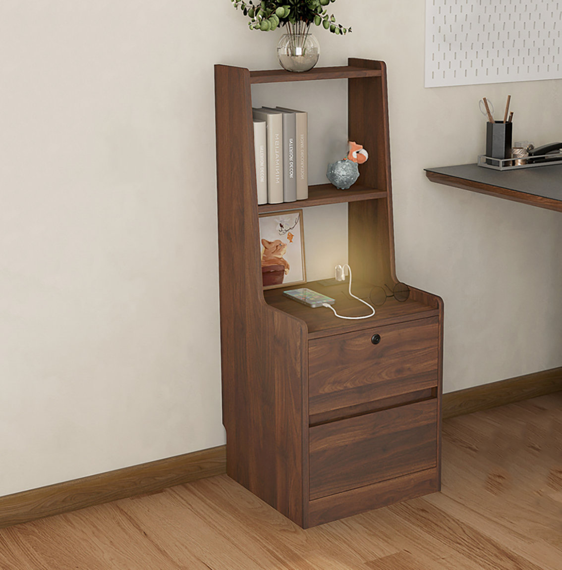 Loon Peak Wooden Large Bedside Tables With Storage Cabinet And ...