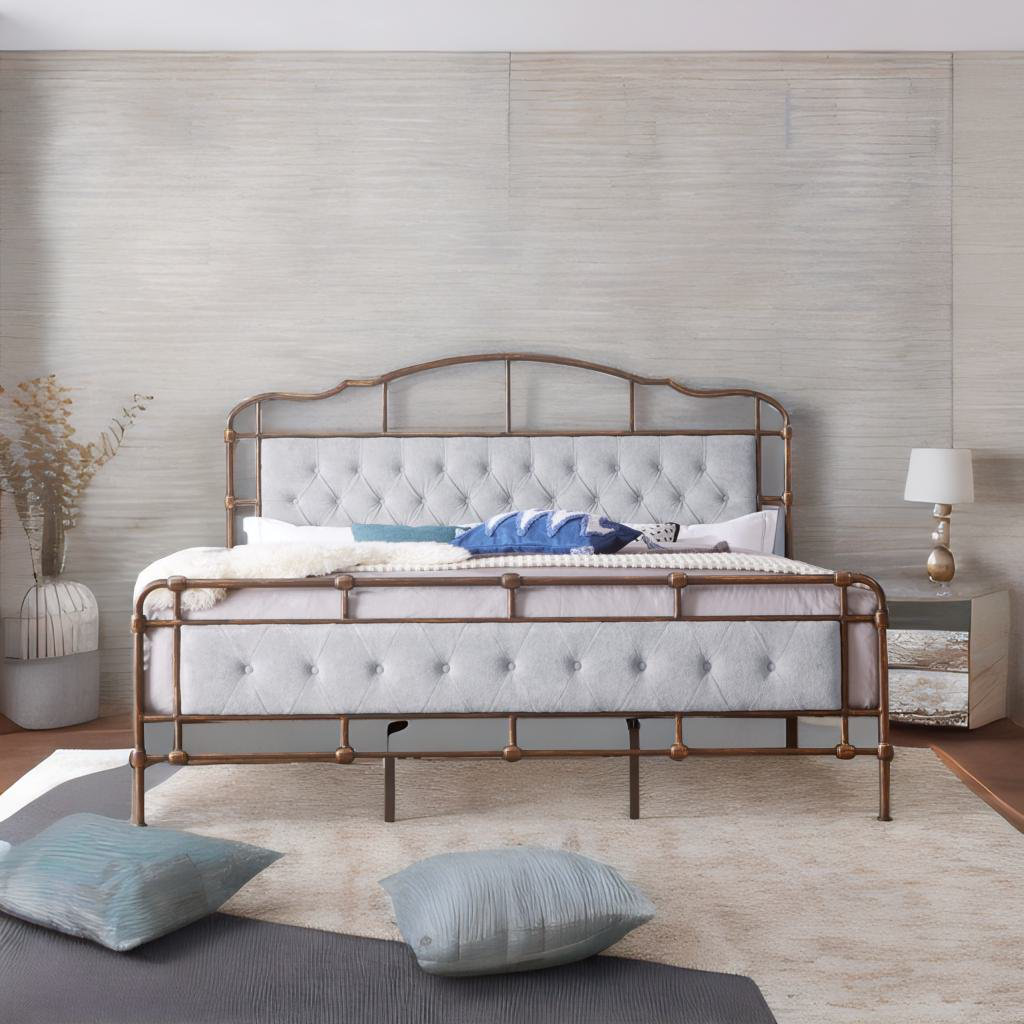 Latitude Run® Laeisha King Tufted Open-Frame Bed | Wayfair