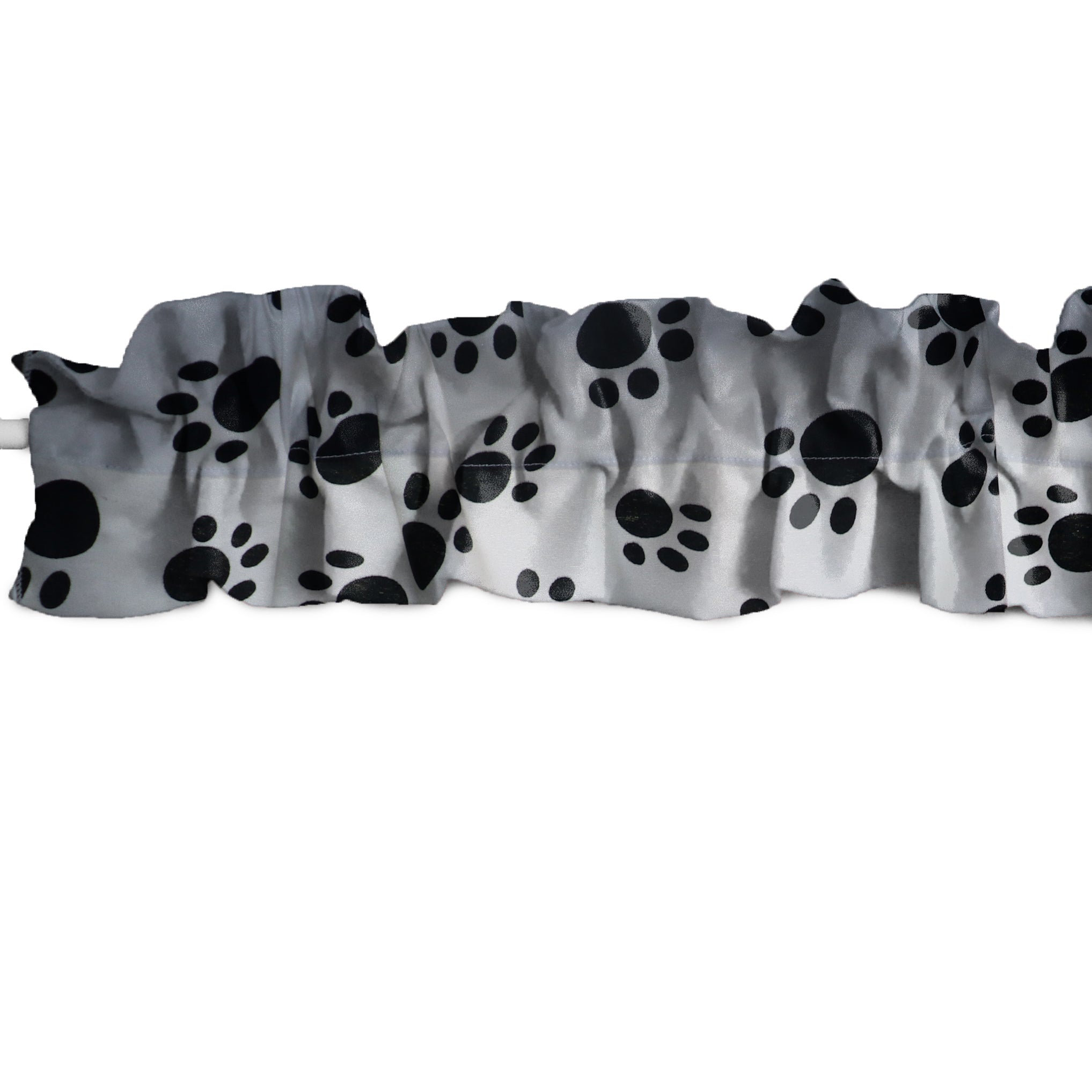 lovemyfabric Paw Print Sleeve Topper Window Valance | Wayfair