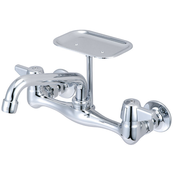 Central Brass Wall Mount Faucet with Centers and Soap Dish & Reviews ...
