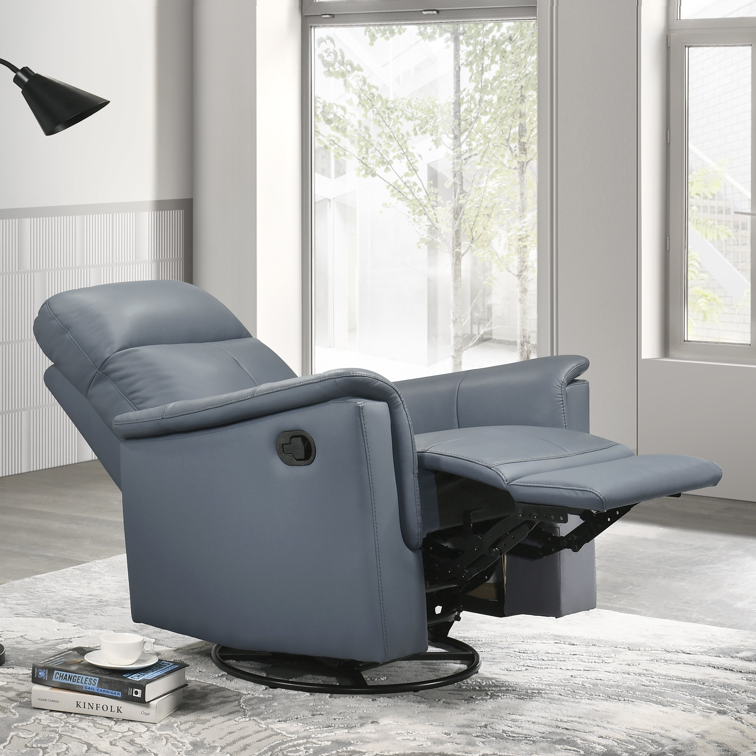 Latitude Run® Borkovany 35.5“W Pillow-Top Arm Genuine Top Grain Leather ...