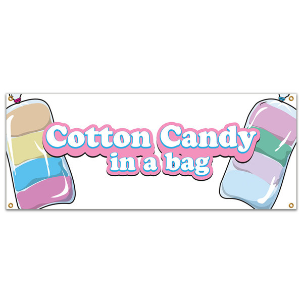 SignMission Cotton Candy in a Bag Banner | Wayfair