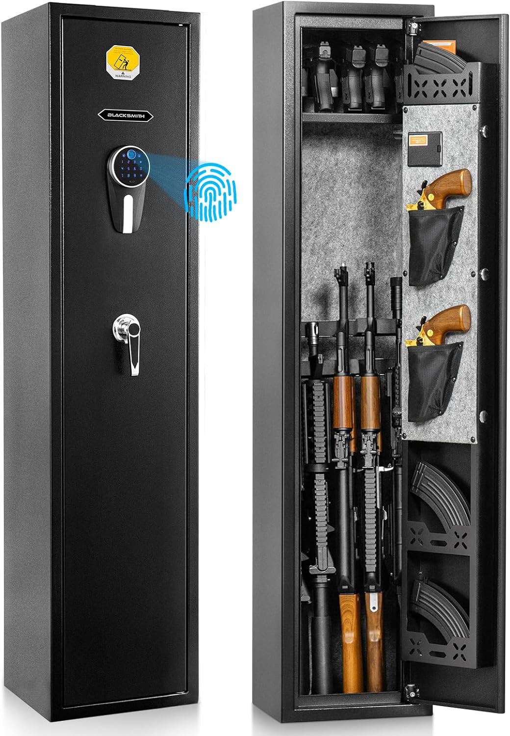 Blacksmith Gun Safe Lock, Digital Quick Access Fingerprint Gun Cabinet ...