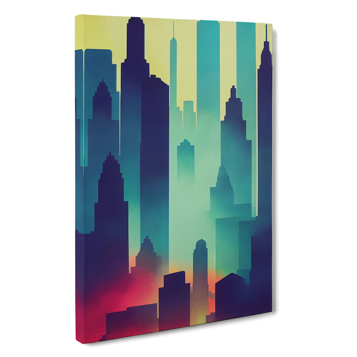 17 Stories City Skyline Watercolour No.6 Abstract - Painting | Wayfair ...