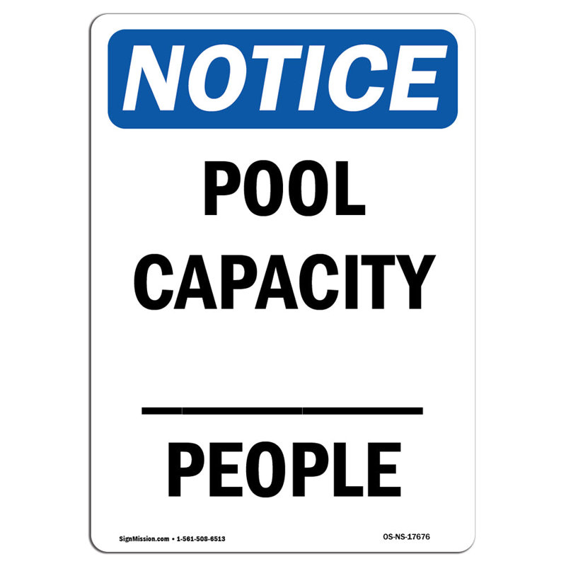 SignMission Pool Capacity People Sign | Wayfair