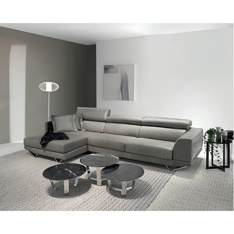 Casa Italia Furniture Charme 124" Italian Top Grain Leather Power ...