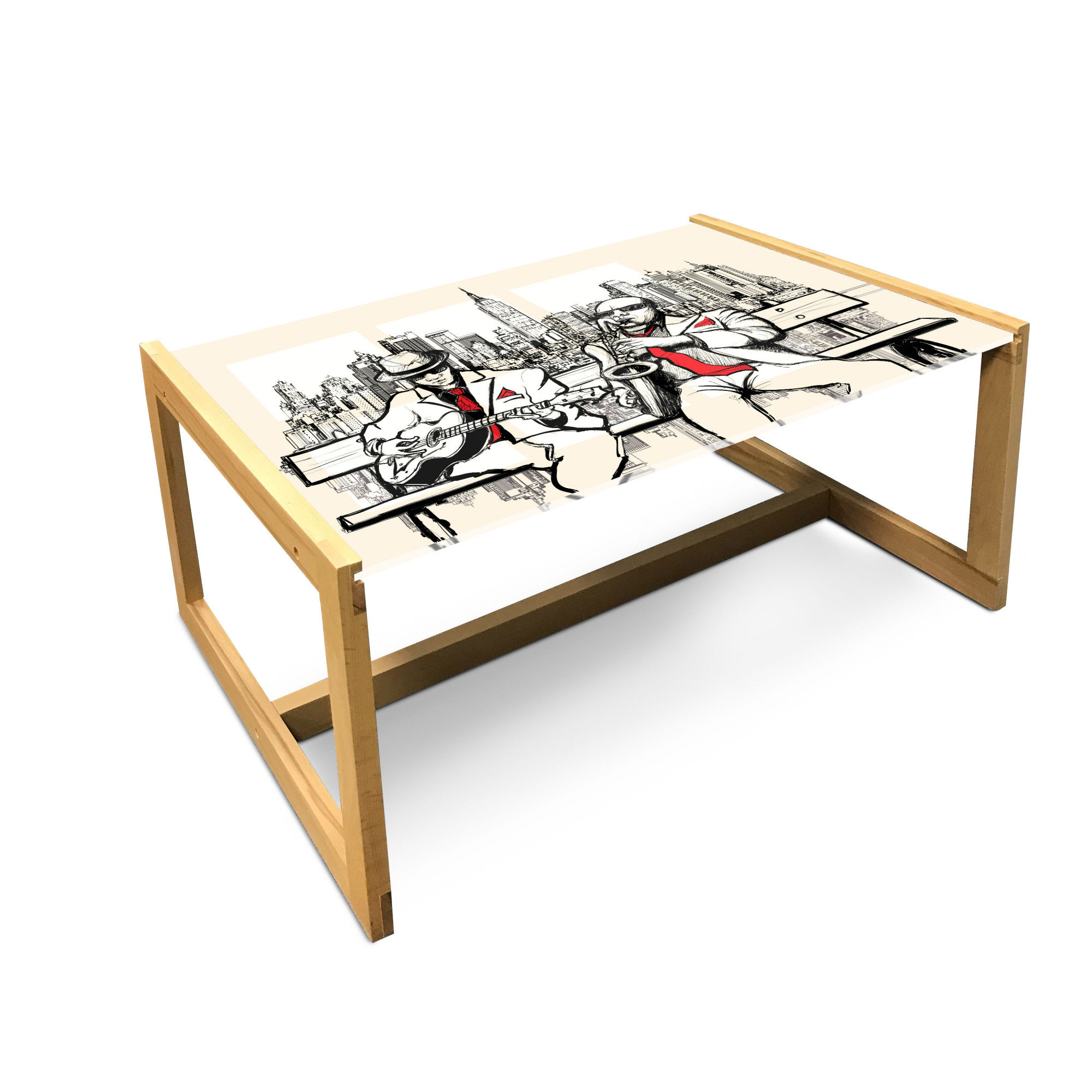 East Urban Home Music Coffee Table, Jazz Men Band Playing Beats In New ...