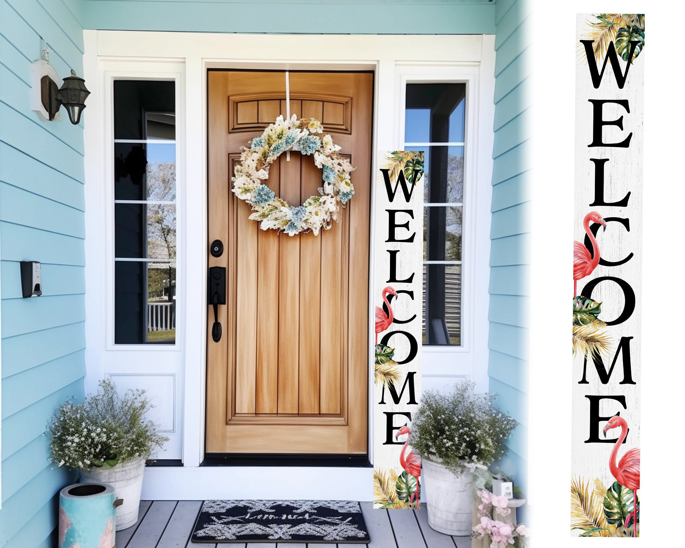 The Holiday Aisle® 6ft Tall Outdoor Welcome Sign for Front Door Porch ...