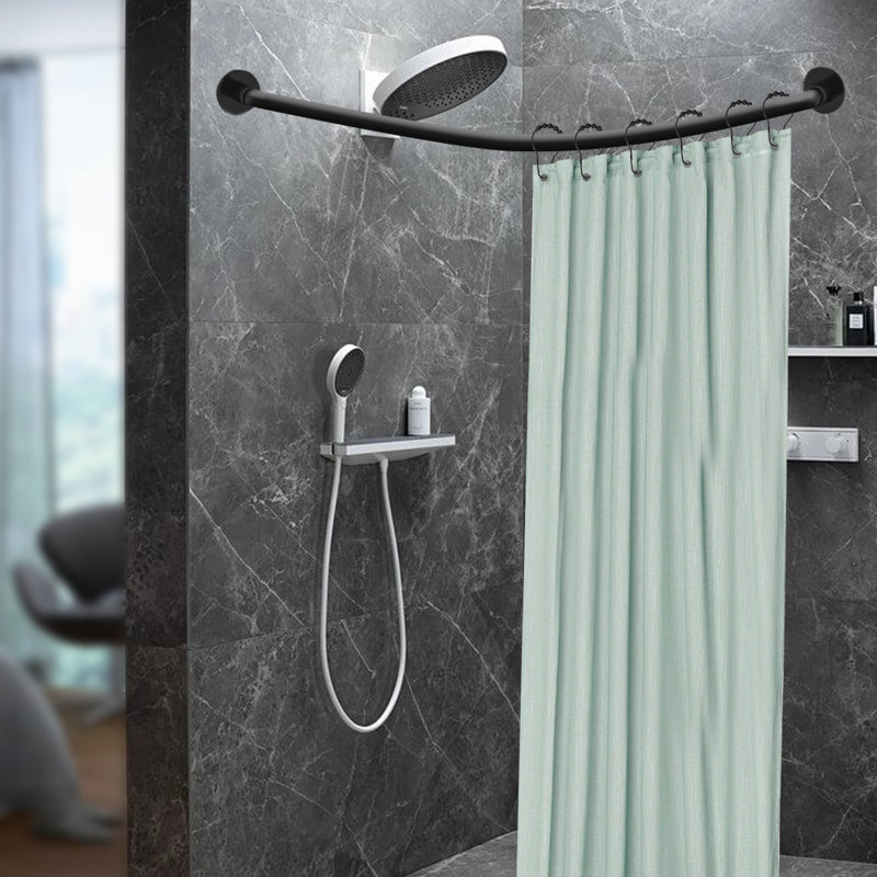 YINXIER 37.4" Adjustable L-Shaped Fixed Shower Curtain Rod & Reviews ...