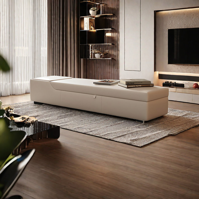 Hokku Designs Myna Leather Match Upholstered Storage Bench | Wayfair