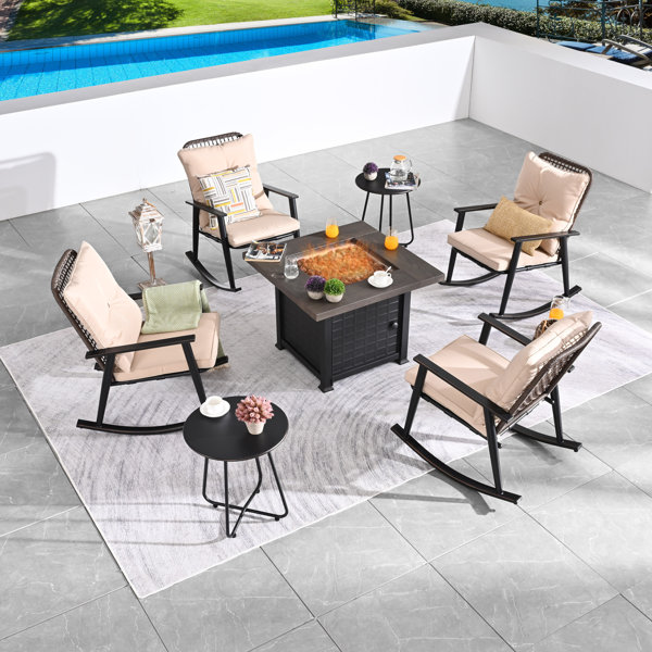 FestivalDepot 7 Piece Multiple Chairs Seating Group with Cushions ...