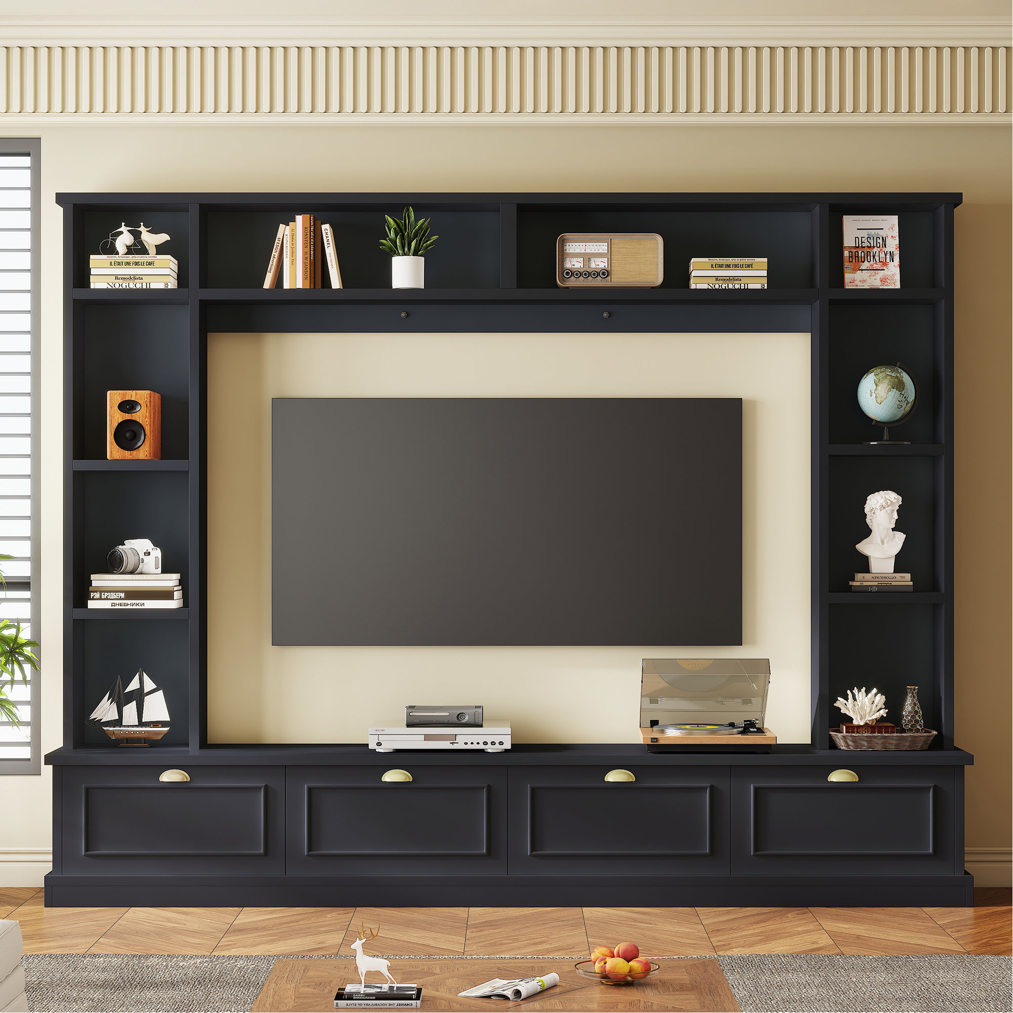 Red Barrel Studio® Entertainment Center With Bookshelves For Tvs Up To ...