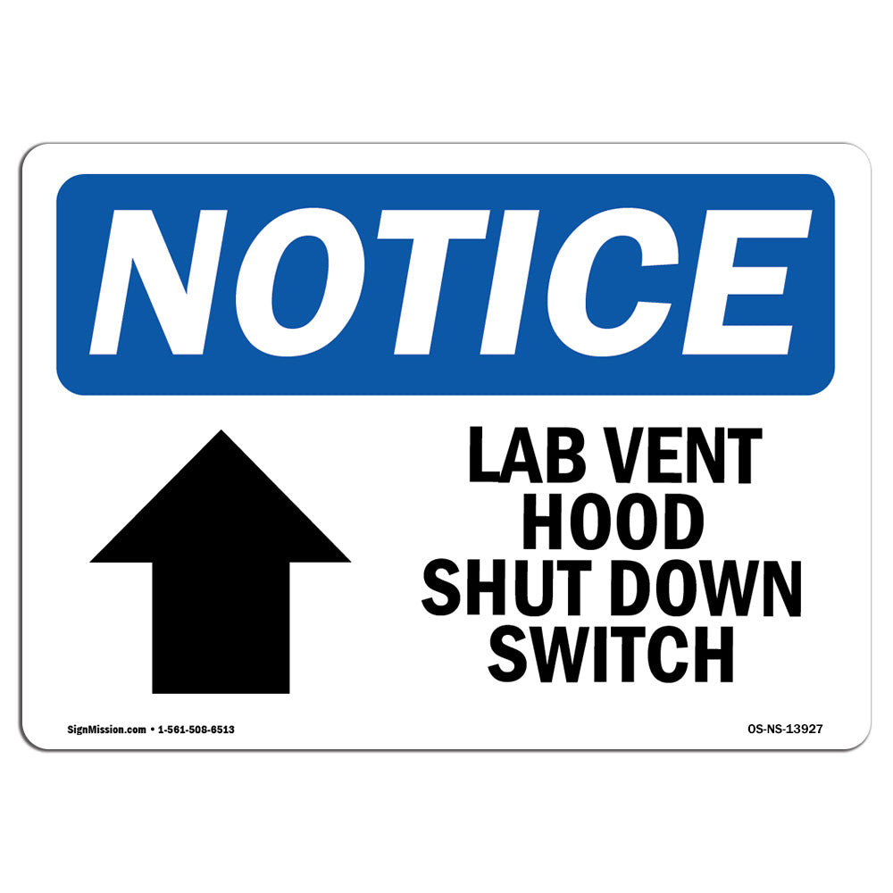 SignMission Lab Vent Hood Shut Down Switch Sign with Symbol | Wayfair